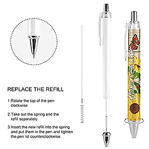 Personalized Custom Sunflower Butterfly Wood Pens with Stylus Tip, Customized Engraving Ballpoint Pens with Name Massage Text Logo, Gift Ideas for School Office Business Birthday Graduation Anniversar