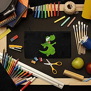 12 Pieces Blank Canvas Zipper Bags, 8.26 x 4.9 inch Multipurpose Makeup Bags for Vinyl DIY Crafts, Party Gift, Pencil Bag, Travel Toiletry Pouch (M, Black)