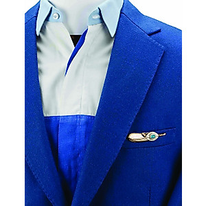 Knighthood Golden Feather with Blue Stone Detailing Lapel Pin/Brooch Golden