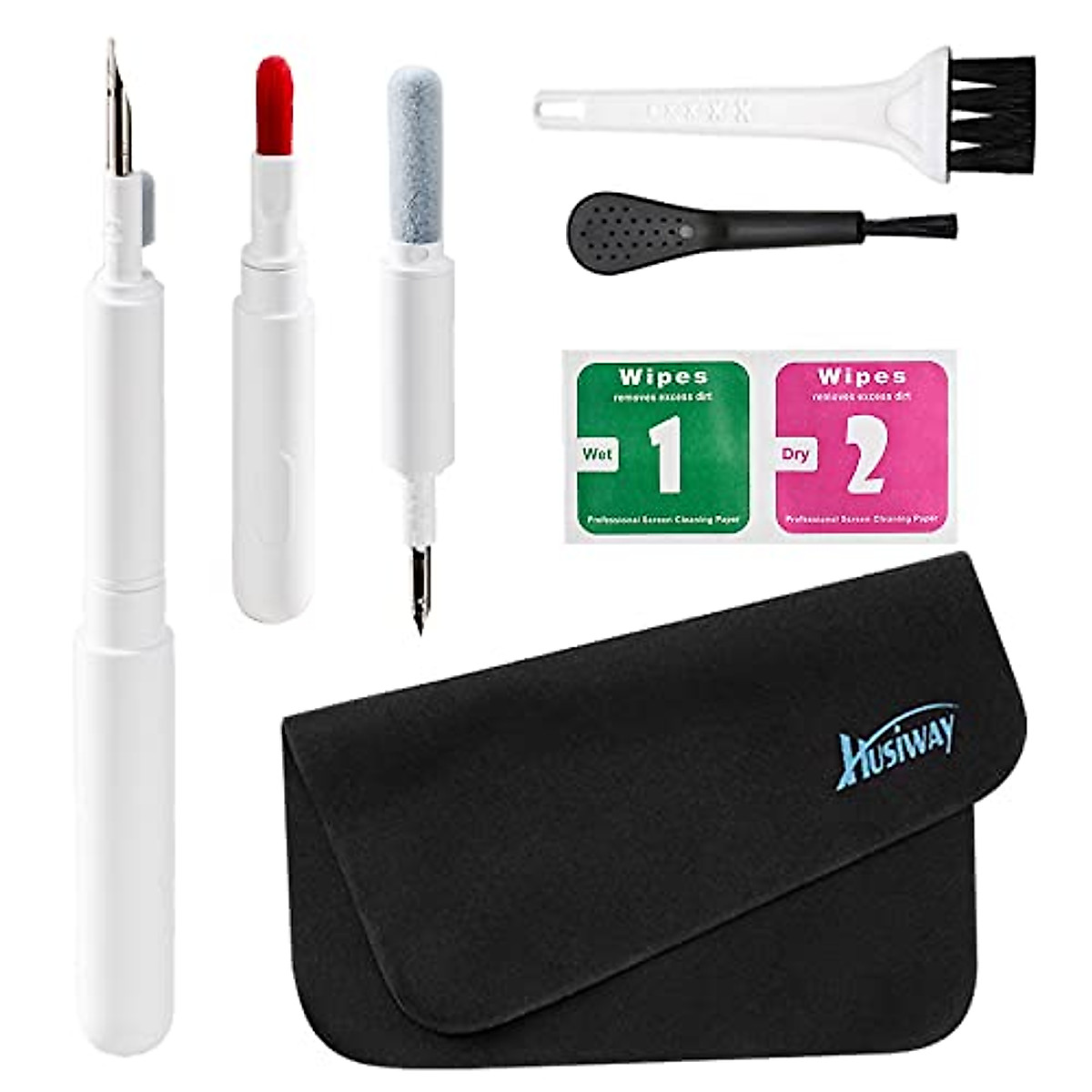Cleaner Kit for Airpods Cleaning kit for Airpod Phone Cleaner Pen with Brush for Bluetooth Earbuds Keyboard Cellphones Wireless Earphones Laptop Camera 08E