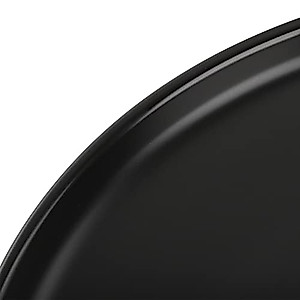 ZENFUN Set of 4 Porcelain Dinner Plates, 10 Inch Matte Ceramic Dish Steak Plates, Elegant Large Round Serving Plates for Salad, Pasta, Pizza, Dishwasher & Microwave Safe, Black