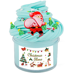 1 Pack Big Christmas Butter Slime with Cute Stitch and Santa Claus Charms,Fragrant and Elastic Toys,Scented Non Sticky,Super Soft,Party Prizes,Birthday for Boys and Girls.