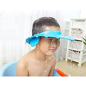 Kangwell Shower Cap Bathing Cap | with Earshield Soft Adjustable Visor Hat Safe Shampoo Shower Bathing Protection Bath Cap for Elderly, Pregnant and the Disable Patient (PINK)