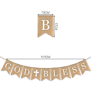 God Bless Baptism Banner, First Communion,Communion Party Banner, Christening Decoration Kit for Wedding, Baby Shower Party