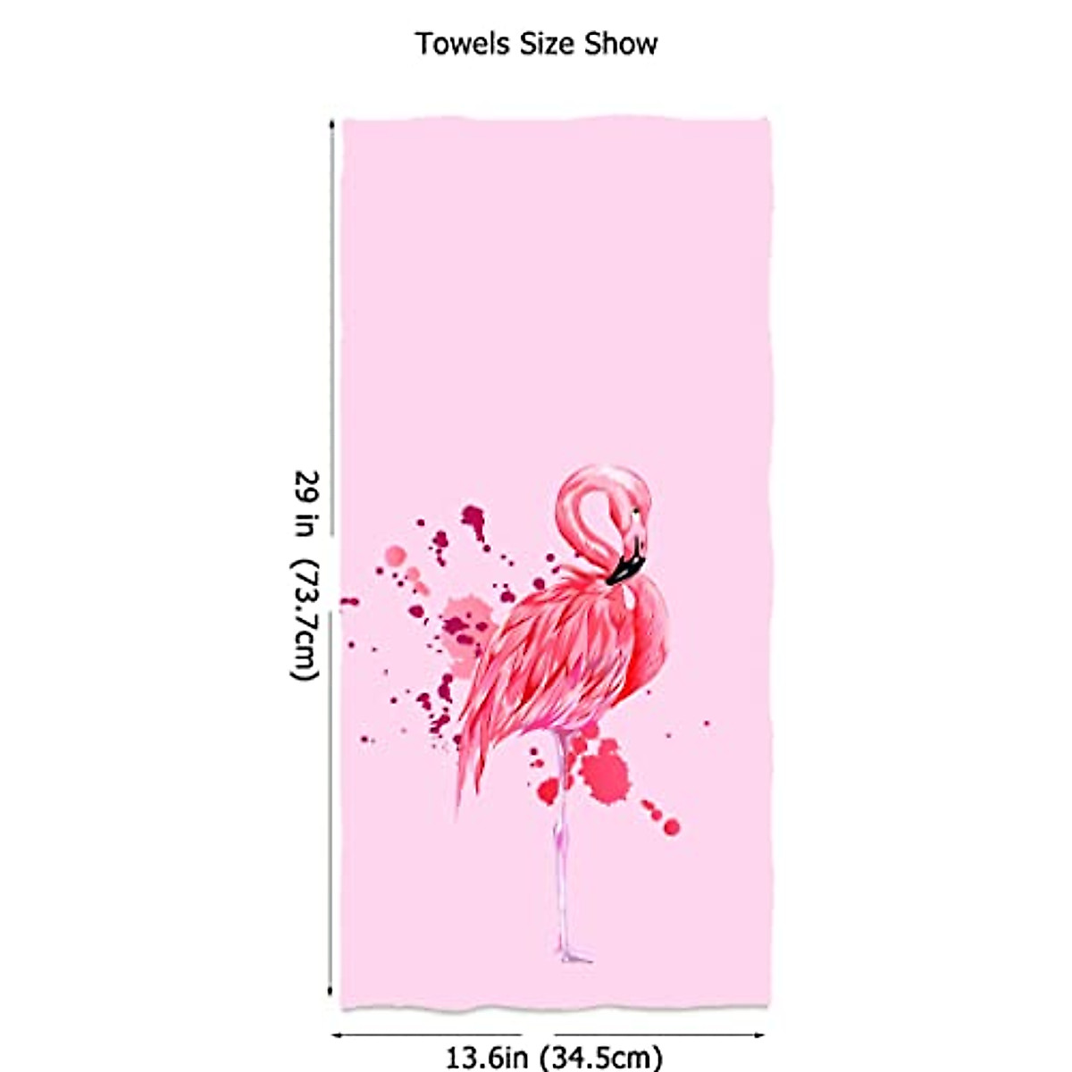 IUOCFER Pink Flamingo Hand Towels Pink Animal Bath Towels 13.6 * 29 Highly Absorbent Kitchen Dish Towels for Household Daily Use | Home Decoration | Carry-On Hotel Gym Spa