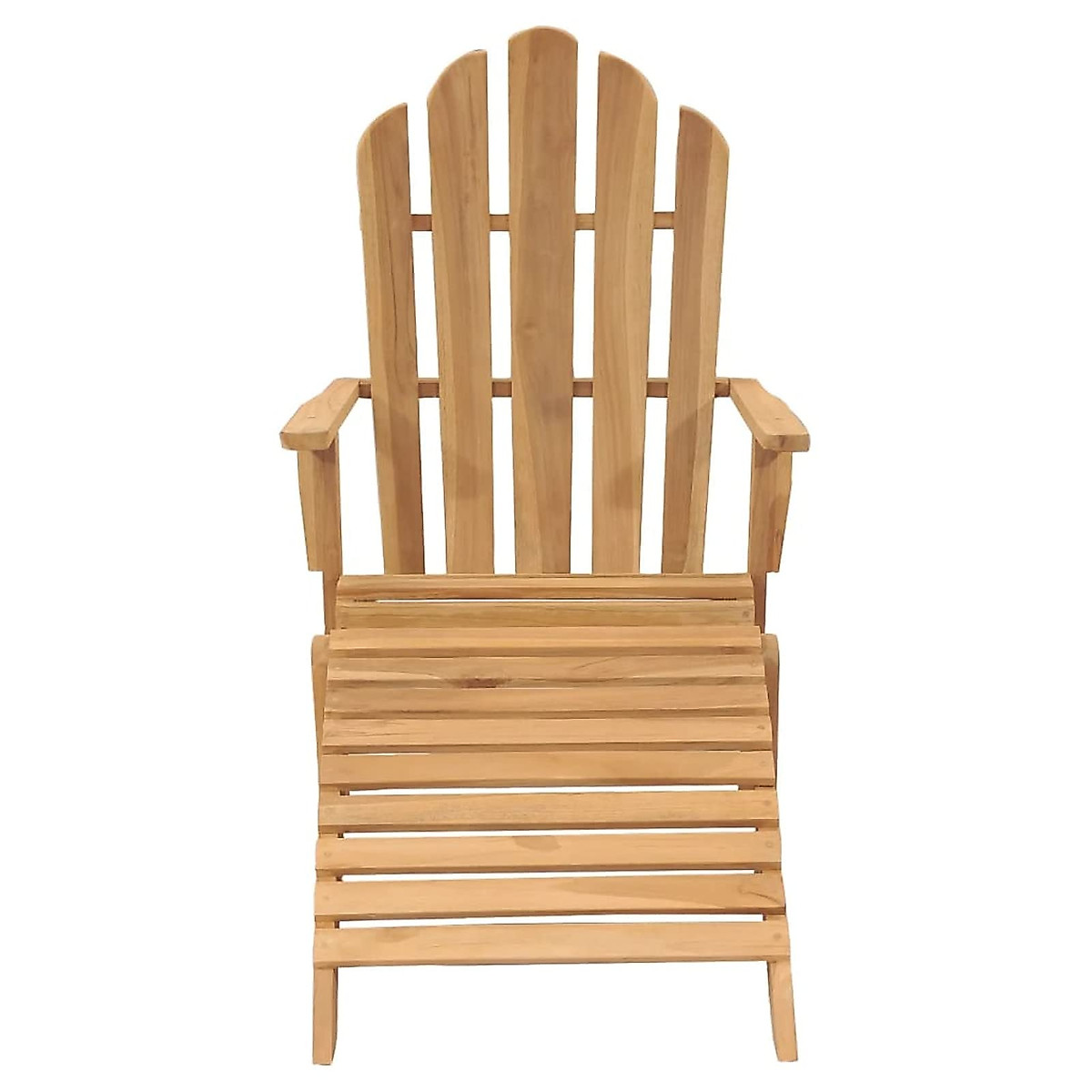 Tidyard Garden Adirondack Chair with Footrest Teak Wood Reclining Lounge Chair for Patio, Garden, Backyard, Poolside, Outdoor Furniture 26 x 59.4 x 38.6 Inches (W x D x H)