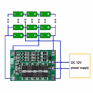 QCCAN 3S 40A 12.6V Li-ion Lithium Battery Protection Board PCB BMS Charger Protection Circuit for Drill Motor (3S 40A)…