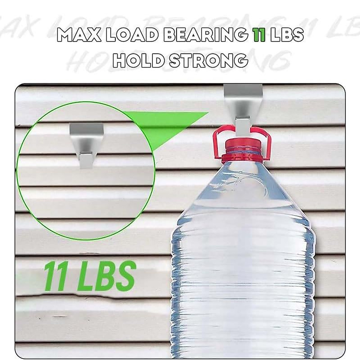 Vinyl Siding Hooks Heavy Duty Siding Clips Siding Hanger for Hanging on Patio, No Hole Need Command Outdoor Hook Hang to Decor Wreath Things for Horizontal Gap Vinyl Siding (5Pcs)