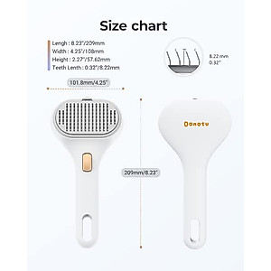 Cat Brush for Shedding Long or Short Haired Cats, Cat Brushes for Indoor Cats, DONOTU Self Cleaning Slicker Brush for Large Medium Small Dogs, Pets Grooming Tool, Removes Mats, Tangles and Loose Fur