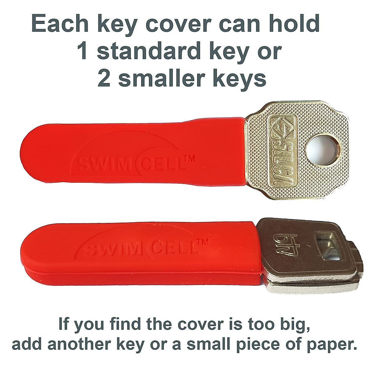 SwimCell Key Blade Cover - Silicone Sheath Key Protector For Car Bike or House Key. Anti Scratch Sleeve. Cut to fit. 1-2 keys