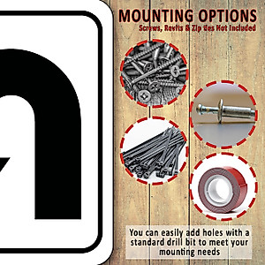 U-Turn Right Arrow Aluminum Composite Outdoor Sign - Street Signs - Road Signs - Right Turn Only Traffic Sign - Personalized Signs - Private Driveway Sign - One Way Sign - 8.5" X10"