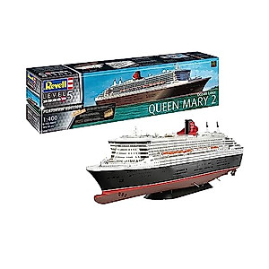 Revell RV05199 1:400-Queen Mary 2 Platinum Edition Plastic Model kit, Multicolour, 1/400