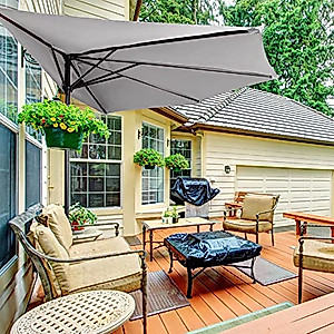 ABCCANOPY Patio Half Umbrellas 11FT (Light Gray)