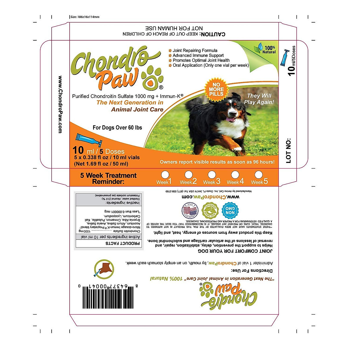 ChondroPaw Joint Care Supplement for Dogs Over 60 lbs (10 mL)
