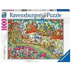 Ravensburger Floral Mushroom Houses 1000 Piece Jigsaw Puzzle for Adults & Kids Age 12 Years Up