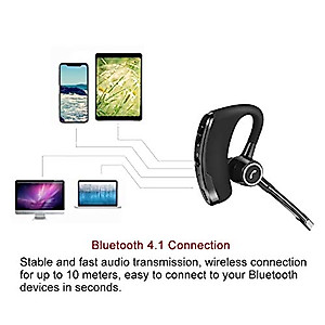 V8s Bluetooth Headset Car Wireless Earpiece Handsfree 120H Standby Time Business Style Bluetooth Earpiece Headphone Clear Voice Capture in-Ear Wireless Earbuds for Cellphone