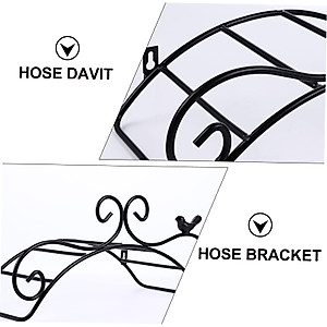 DOITOOL Hose Wrought Iron Frame Hose Wall Mount Hose Storage Rack Hose Holder Hanger Garden Hose Holder Garden Hose Support Hose Bracket Decorative Hose Holder Hose Hanger Wall Mount Shelf