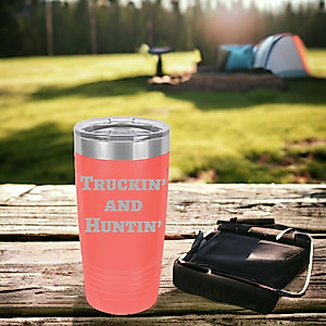 OEZZO Coral Customized Tumblers, Double Wall Personalized Bottles, Laser Engraved Text for Special Holidays, Birthdays, Anniversaries, Travel Mugs for Coffee (Coral, 20oz)