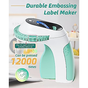 Memoqueen Embossing Label Maker with 3 Tapes,Old School Label Makers Embosser,3D Portable Embossed Label Printer for Organization Home and DIY Crafting -E975 Green