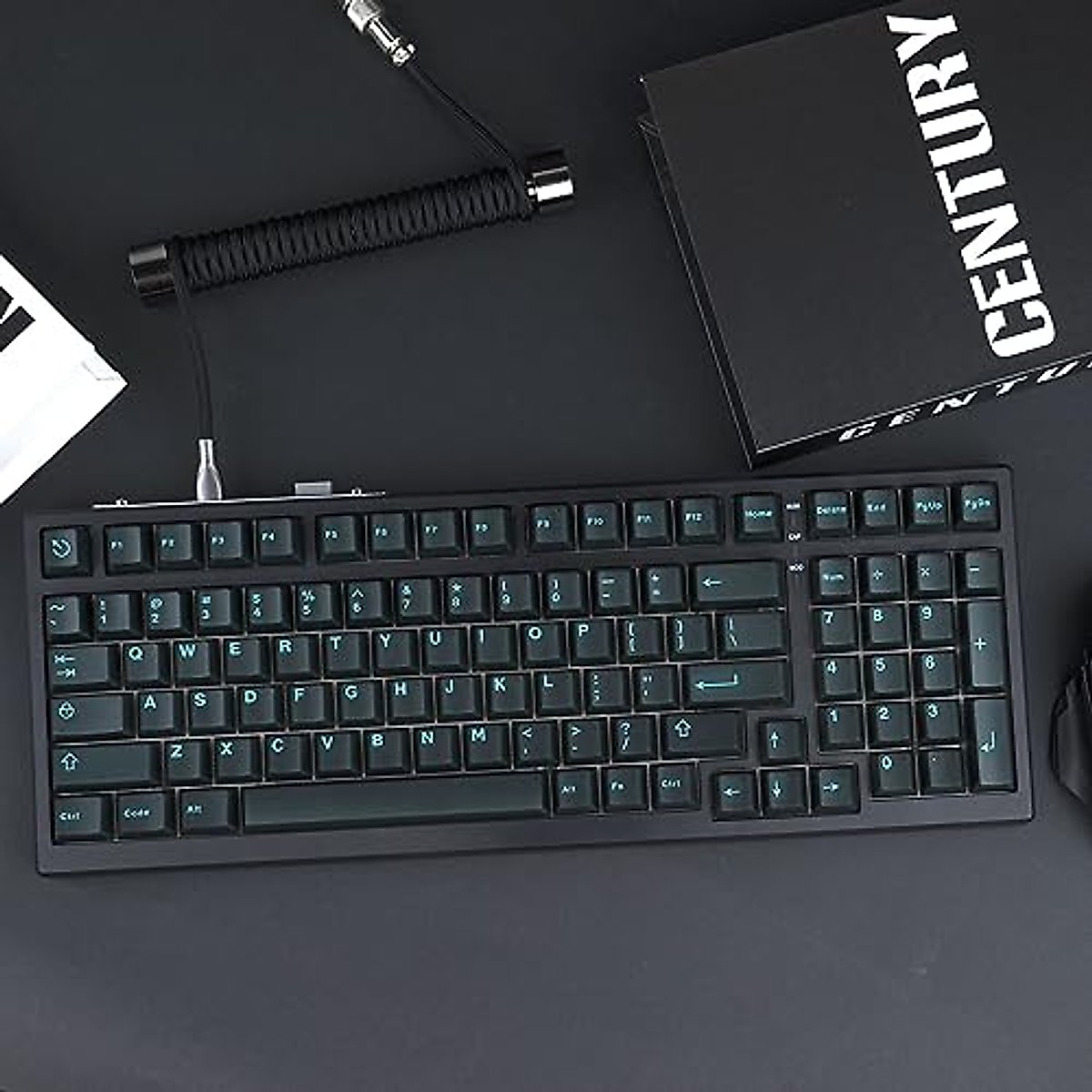 GEKUCAP Custom Keycaps, 121 Keys Green Translucent Keycaps, ABS Double Shot Keycaps, Cherry Profile Keycaps Set for Gaming Keyboard Cherry MX Switches Mechanical Keyboard 61/87/104/108 (Green)