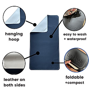 Uniklook Leather Portable Changing Pad for Baby- Vegan Leather Drop Cloth - Travel Baby Changing Mat - Baby Changing mat - Multipurpose Portable diaper change mat waterproof Large 16"x30"