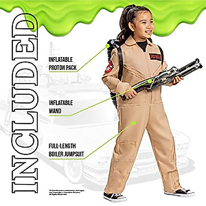 Disguise Ghostbusters Costume for Kids, Official Ghostbusters Classic Jumpsuit with Proton Pack Accessory, Child Size Large (10-12)