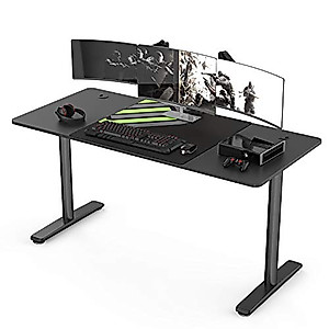 It's_Organized Gaming Desk,60 Inches Large Gaming Computer Desk PC Gaming Table Desk Laptop Workstation,Free Mouse Pad for Home Office Gaming,Black
