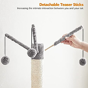 HOOBRO Cat Tree Tower with Litter Box Enclosure for Indoor Cats, Wooden Cat Condo with Scratching Posts, Cat Litter Box Furniture Hidden, All-in-One Cat Toy with Cat House, Greige BG15MZ03