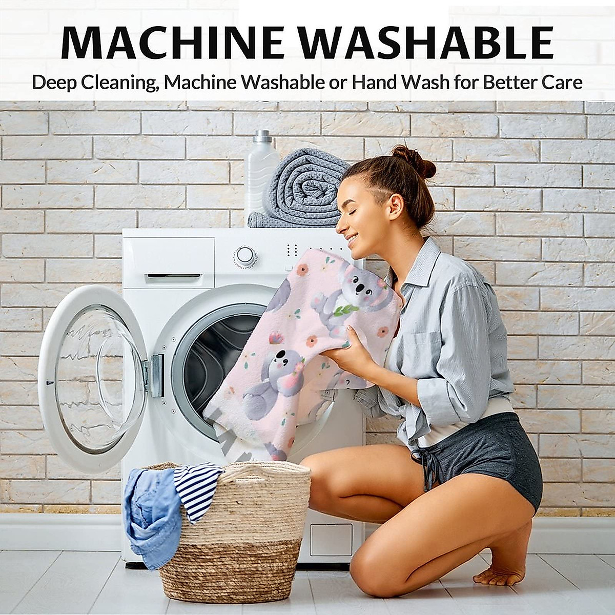 Custom Koala Blanket Gifts with Name - 40x50 Inches Cute Throw Blanket for Women & Girls - Pink Soft Fuzzy Plush Blankets for Couch, Sofa