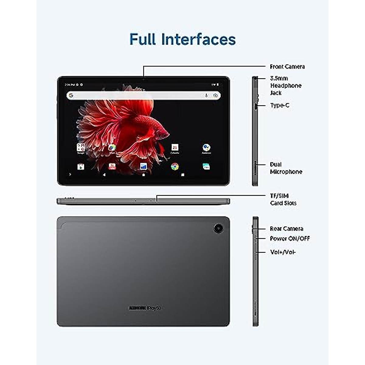 ALLDOCUBE 2K Android Tablet FHD 10.36 Inch Tablet PC 8GB RAM 256GB ROM and 2TB Expand Octa Core Helio G99 Processor Gaming Tablets Bluetooth 5.2 iPlay 50 Pro Max