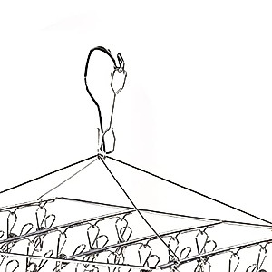 Syrisora Clothes Drying Hanger Stainless Steel Multi Clip Laundry Drip Hanging Rack for Underwear Socks Hat (No Loop Square)