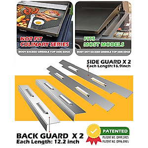 Upgraded Wind Guards for 28 inch Blackstone Griddle, Blackstone Griddle Accessories, Magnetic 430 Stainless Steel Wind Screens, Hold Heat, Protect Flame, Save Gas