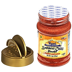 Rani Kashmiri Chilli Powder (Deggi Mirch, Low Heat) Ground Indian Spice 85g PET Jar ~ All Natural | Salt-Free | Vegan | Kosher | Gluten Friendly | Perfect for Deviled Eggs & Other Low Heat Dishes