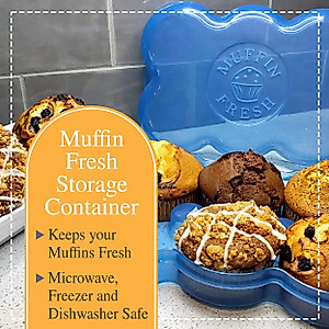 Touch Up Cup Muffin Fresh Storage Container Holder with Lid, Airtight and Reusable, BPA-Free, As Seen On Shark Tank Products, Pack of 2, Holds 12 Fresh Muffins