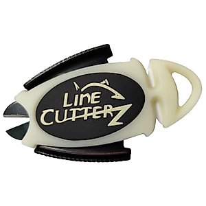 LINE CUTTERZ Patented Dual Hybrid Ceramic Cutter + Stainless Steel Micro Scissors Fishing Line Clipper - Glow-in-the-Dark