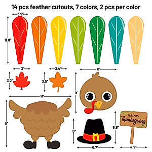 Turkey Bulletin Board Decoration Set Thanksgiving Turkey Cutouts Fall Classroom Decor School Supplies