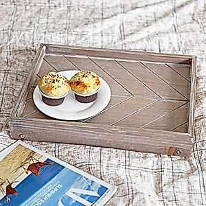 MyGift Vintage Graywashed Wood Bed Tray with Folding Legs - Foldable Breakfast Table Laptop Desk Kitchen Serving Tray