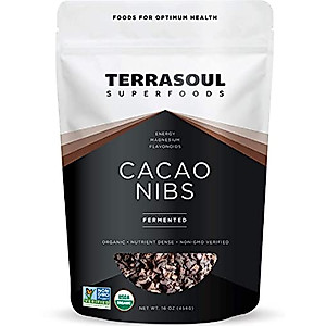 Terrasoul Superfoods Raw Organic Cacao Nibs, 16 Oz, Superfood Crunch for Smoothie Bowls, Nut Butter Spreads, Oatmeal and DIY Chocolate Creations