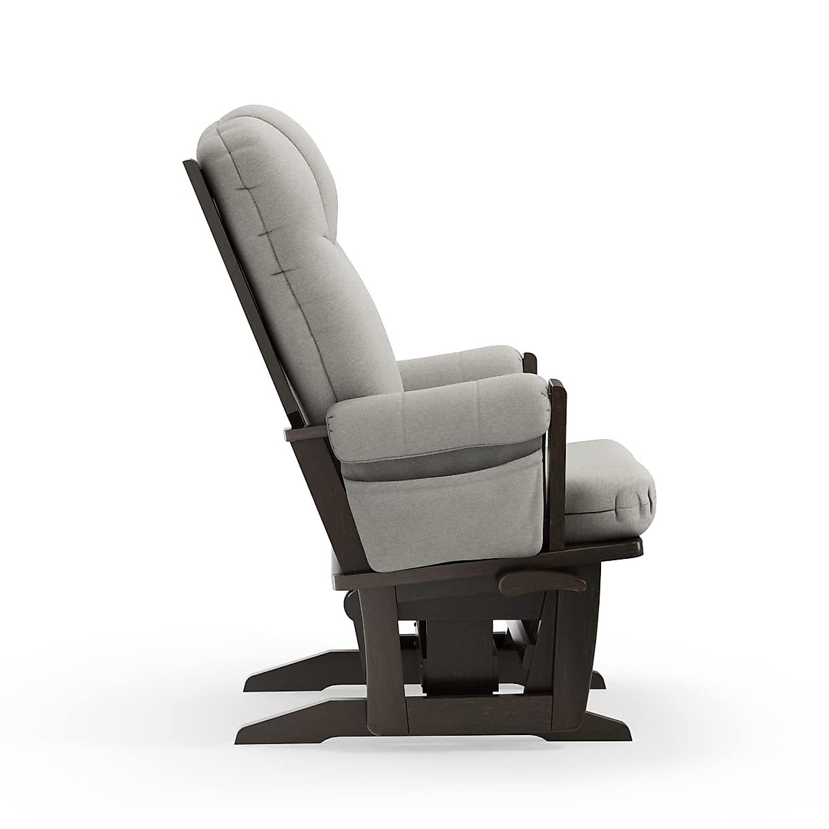 Dutailier Erie TechnoGel 2234 Wooden Glider Multiposition-Lock Recline, Espresso/Light Grey