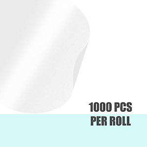 Crystal Clear Transparent 0.5" Round Stickers 2 Across, Envelope Tab Sealer and Retail Package Round Clear Seal Labels Self Adhesive Stickers, 1000 Stickers Per Roll
