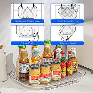 Square Lazy Susan for Refrigerator,Countertop Condiment Storage Rack, Lazy Susan Cabinet Organizer,Household Rotating Storage Rack for Kitchen,(13.78 * 10.24in).…