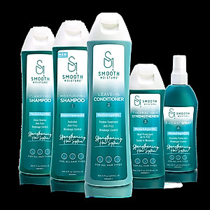 SMOOTHMOISTURE 4 Product Bundle - Shampoo, Conditioner, Serum and Finishing Spray. The 4 Easy Steps for Smooth, Silky, Shiny Hair.