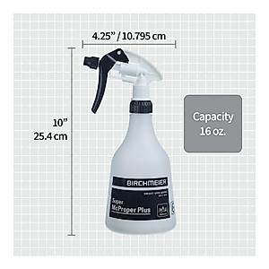 Consolidated Plastics Super Plus Professional Chemical & Solvent Resistant Empty Spray Bottle (16oz) Swiss Made Cleaning Bottle with Durable & Powerful Trigger Pump, 360° Spray in Any Direction