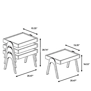 Module-US Roma Coffee Table, Nesting Tables Set of 3 Side Table, Living Room Tables, Console Table, Coffee Tables, Sofa Table, Modern Coffee Table, Coffee Table Set