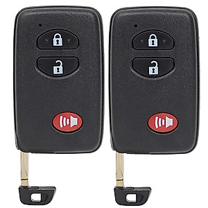 ZENITHIKE Replacement Keyless Entry for Smart Proximity Remote Key Fob 3-buts Key Uncut Blade Replacement for Toyota 4Runner/for Scion tC/Prius/Venza HYQ14ACX 89904-47230 89904-47370 Set of 2