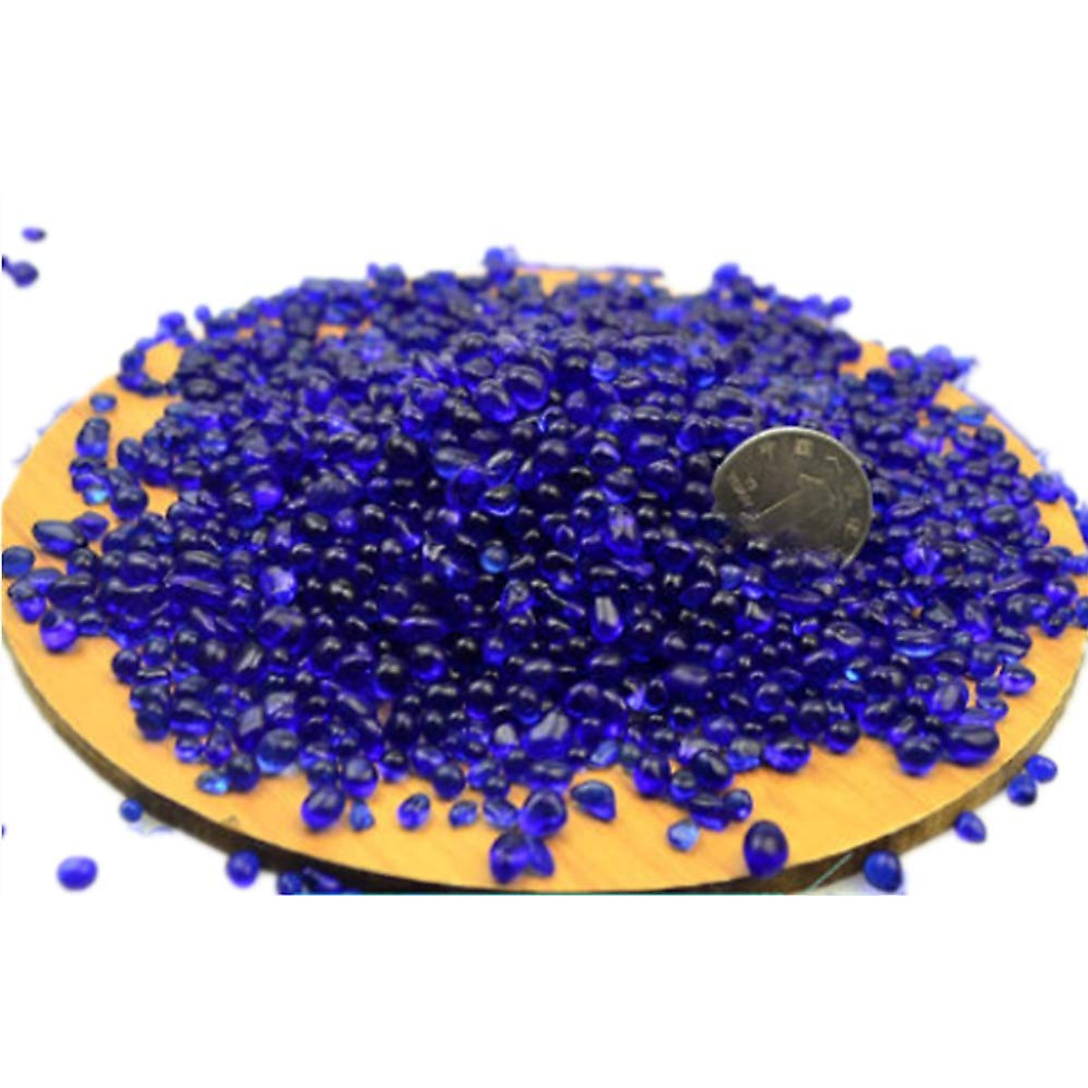 Decorative Stones,Glass Stones,1 Lb About 460 G Irregular Sea Glass Pebbles Artificial Glaze Crystal Stones Rocks for Vase Filler,Table Scatter,Aquarium Decoration,Air Plants Decoration (Navy Blue)