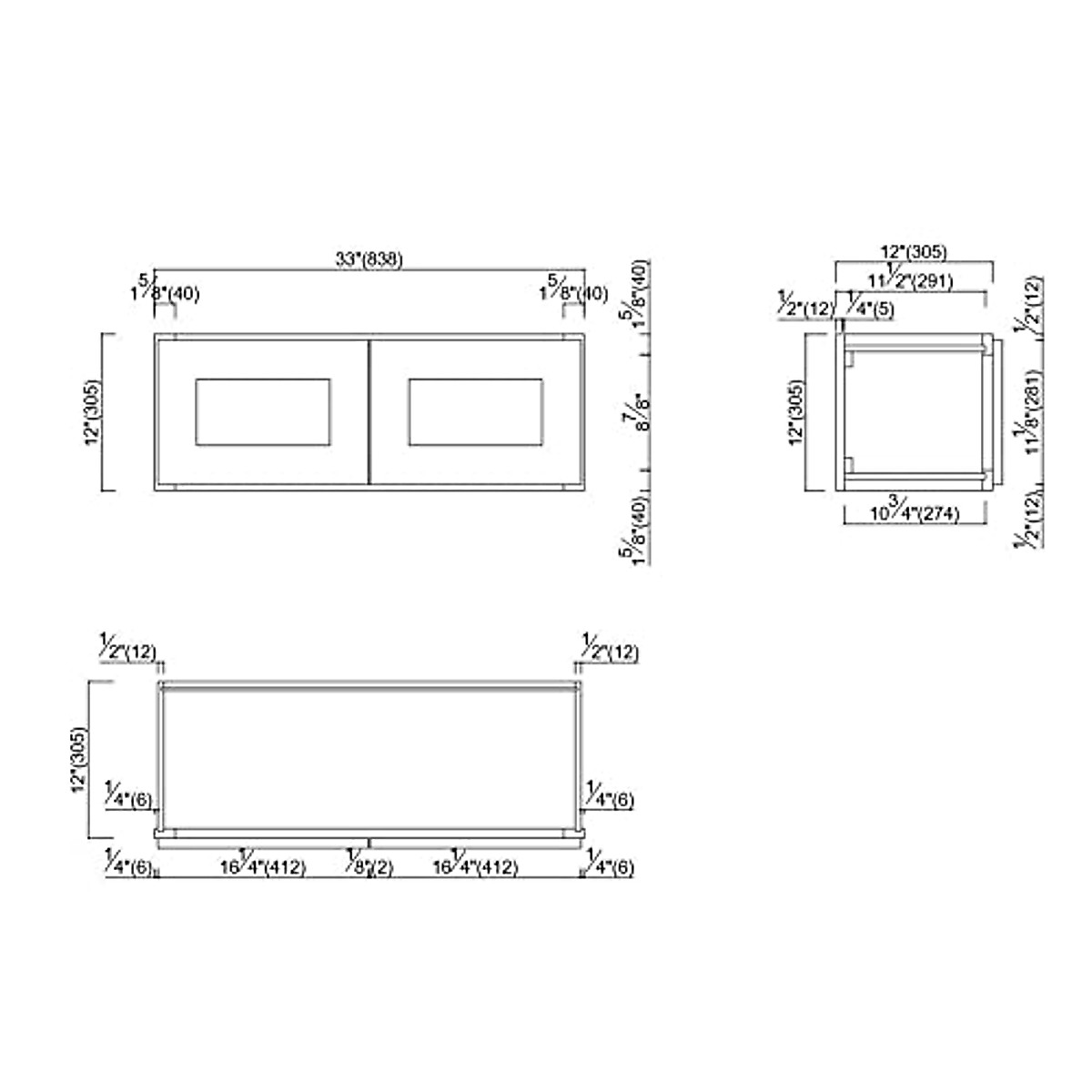 Design House Kitchen Cabinets-Wall, 12 in, Espresso