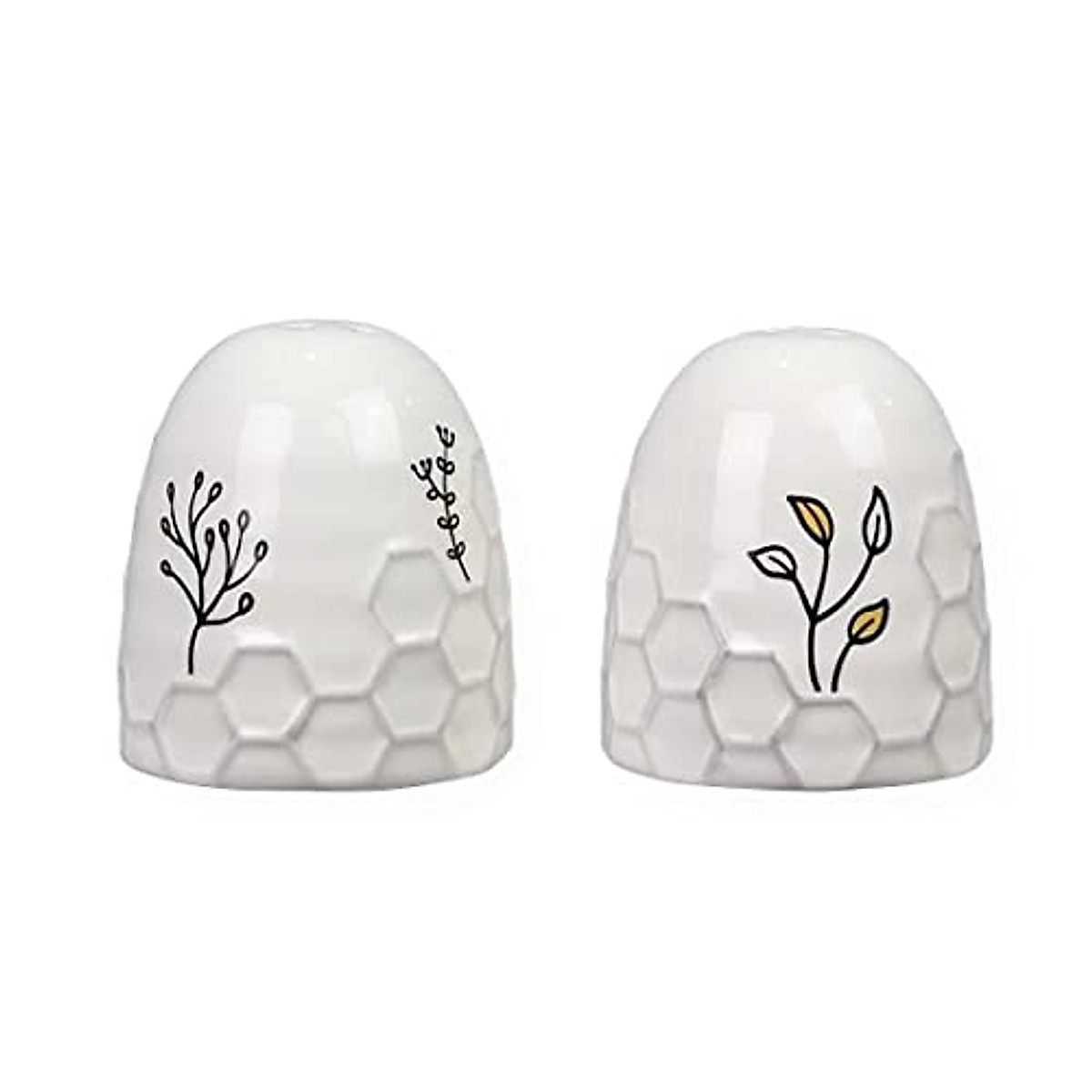 Honey Bee Ceramic Salt and Pepper Shakers, Unique Honeycomb Salt & Pepper Shaker Set for Kitchen Counter Home Decor Accents
