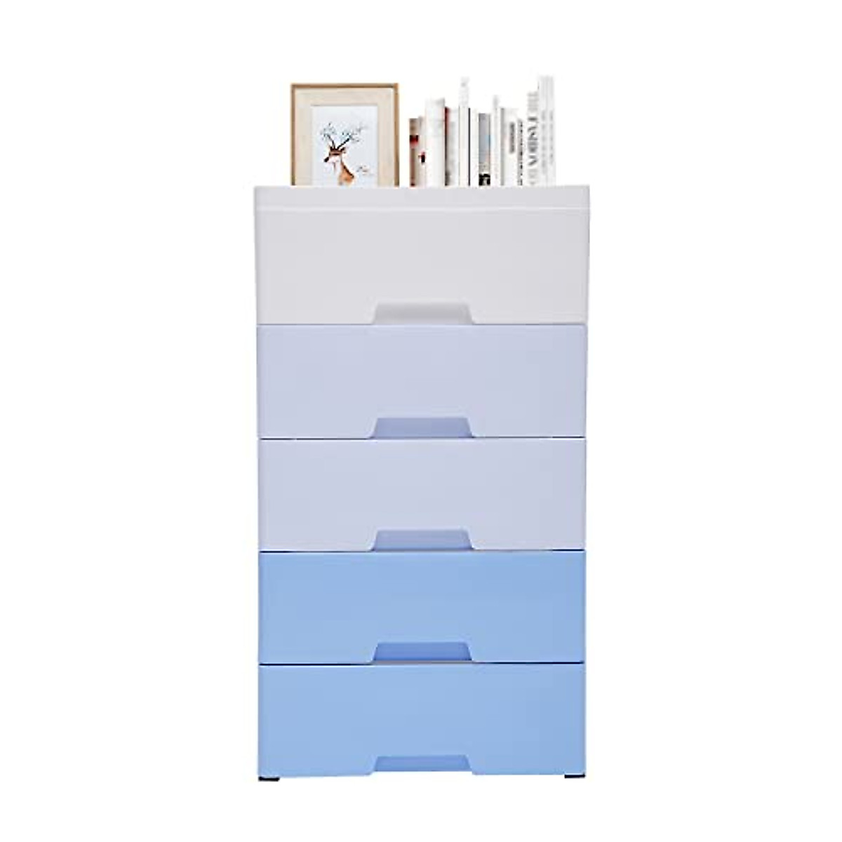 Eapmic Plastic Drawers Dresser,Storage Cabinet with 5 Drawers,Closet Drawers Tall Standing Dresser Bedside Furniture & Night Stand End Table Dresser for Office,Playroom,Bedroom Furniture