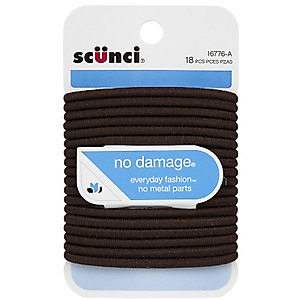 Scunci No Damage Elastic Hair Bands, Brown (hfs-koi-zk-a1925)